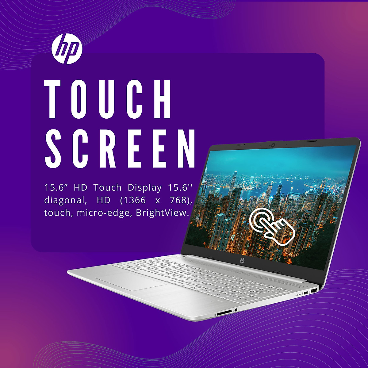 HP Touchscreen Laptop 15.6" HD Display, Intel Core i5-1155G7(Beat i7-1065G7), 32 GB RAM - 1 TB PCie SSD, Intel Iris Xe Graphics, Numeric Pad, Bluetooth 5, Long Battery Life, Windows 11 Home, Silver