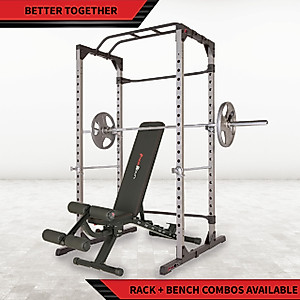 Fitness Reality Squat Rack Power Cage with | Optional Lat Pulldown & Leg Holdown Attachment | Squat and Bench Rack Combos| Super Max 810 XLT |