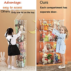 WANLIAN Stuffed Animal Storage,Dustproof Plush Toys Organizer, Great Storage Ideas for Dolls,Teddies and Figures (14"x14"x55")