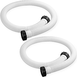 2 Pieces 1.5" Diameter Pool Pump Replacement Hose 59" Long Accessory Pool Hoses for Above Ground Pools for Filter Pump and Saltwater Systems (White)