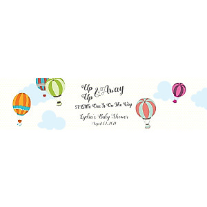 Up Up and Away Hot Air Balloon Water Bottle Labels Baby Shower
