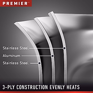 Calphalon Premier Stainless Steel 2.5-Quart Saucepan with Cover, Silver