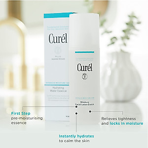 Curel Japan Skin Care Hydrating Water Essence Toner, Water Based Face Moisturizer for Dry Skin, Serum for Face, 5 oz