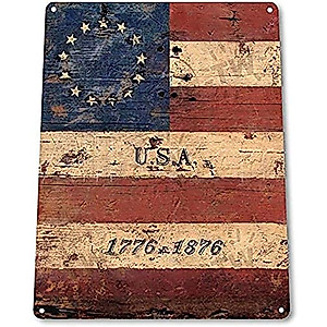 Not Applicable TIN Sign American Flag 1776" Flag Metal Decor Patriotic Wall Art Shop A053 Tin Sign 8x12inch