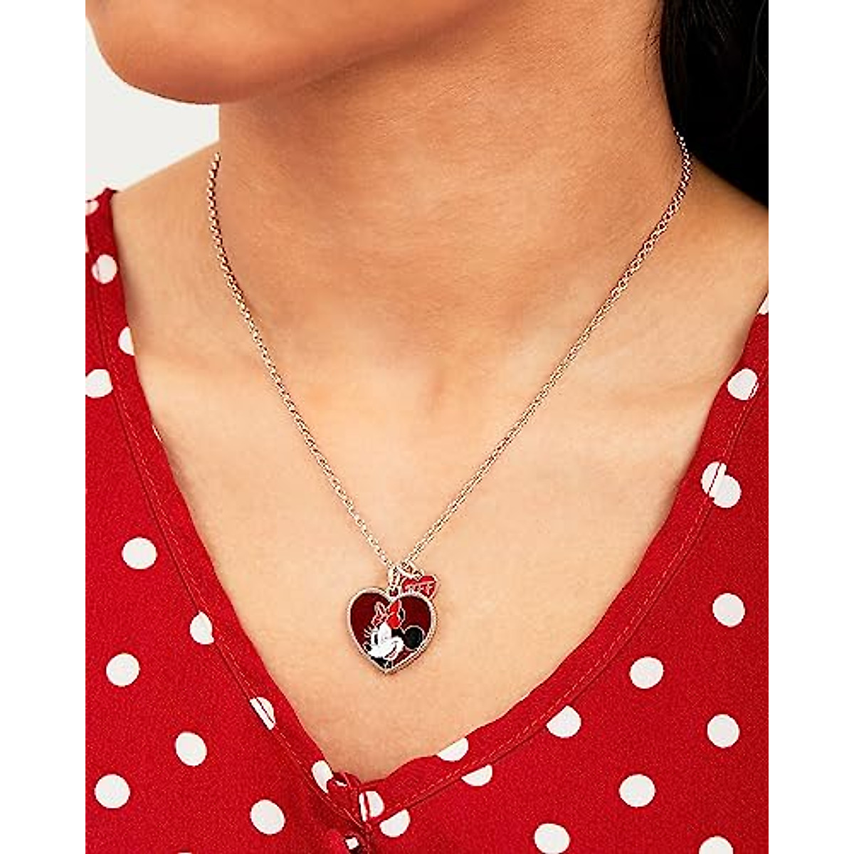 Disney Girls Minnie Mouse BFF Necklace Set of 3 - Best Friends Necklaces with BFF Charm and Minnie Mouse Pendant