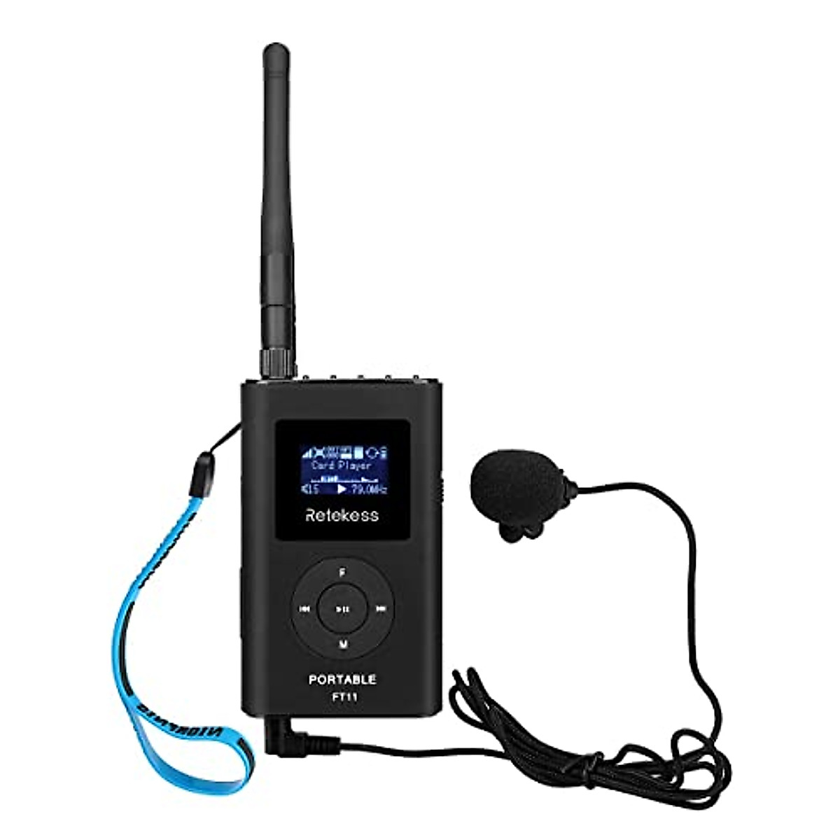 Retekess FT11 FM Transmitter,Portable FM Broadcast Transmitter for Church with Microphone, Rechargeable FM Radio Stereo Station for Drive-in Movie,Parking Lot,Support TF Card AUX Input