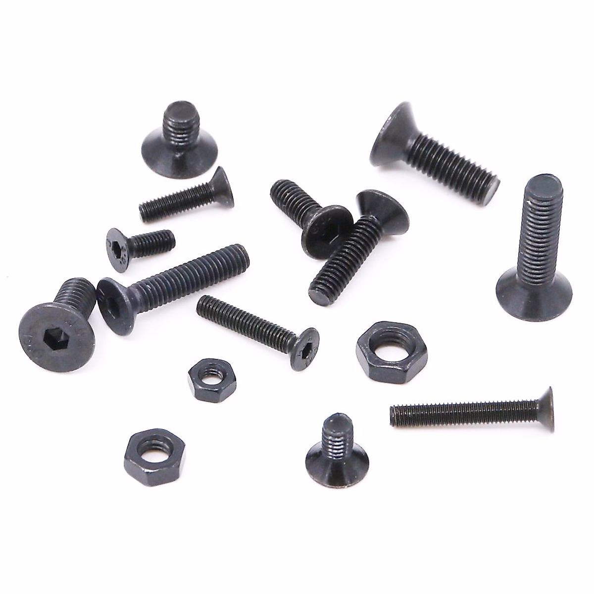 Hilitchi 460-Pcs M3 M4 M5 Hex Socket Flat Head Countersunk Bolts Screw Nut Assortment Kit - 10.9 Grade Alloy Steel