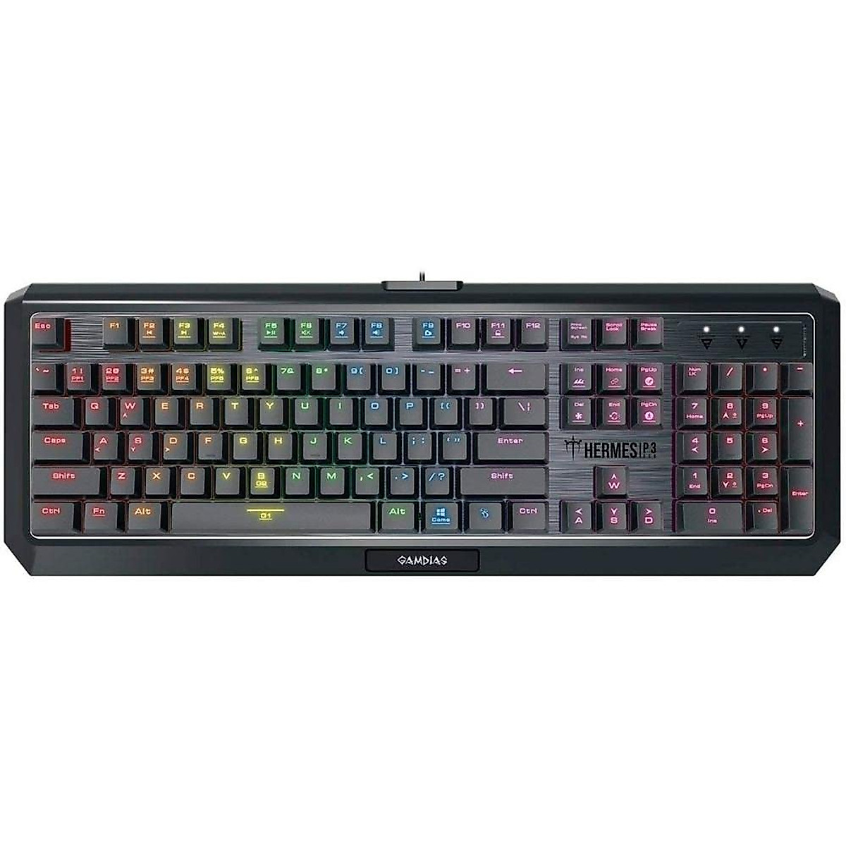 GAMDIAS Hermes P3 RGB Gaming Keyboard Low Profile Mechanical Switch with blue switch, N-key rollover (Hermes P3)
