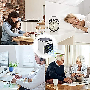 iCoostor Personal Space Air Cooler | Portable Evaporative Air Cooler | Humidifier with Touch Button & Remote Control & 3 Speed Levels &7 LED Light & Waterless Protect & Timer for Every Situation