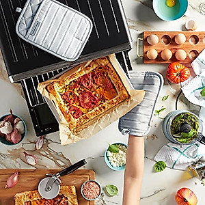 KitchenAid Albany Pot Holder 2-Pack Set, Matte Grey, 7"x10"