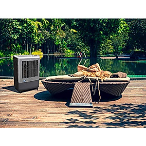 Hessaire MC37M Portable Evaporative Cooling Fan for Indoor/Outdoor High Temperature Low Humidity Environments, 3100 CFM, 950 sq. ft., 3-Speed Fan, 120V, 59 dB, Gray