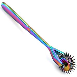 Fun Guru Wartenberg Neuro Pinwheel Stainless Steel 3 Head Diagnostic Instrument Pin Wheel - Multi Color Rainbow