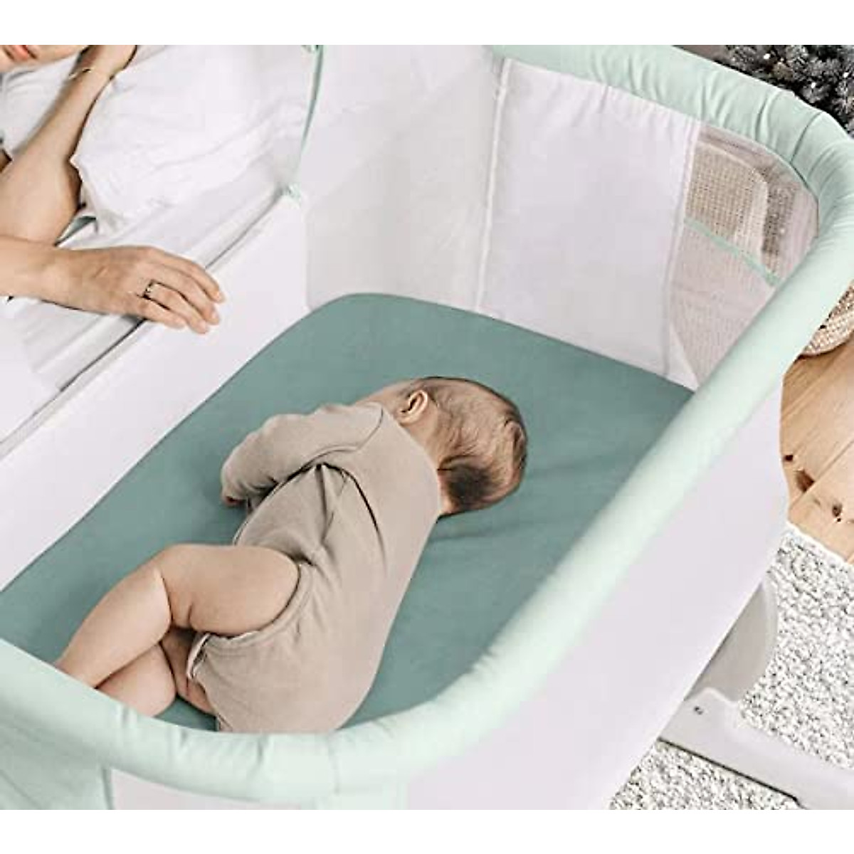 4 Pack Bassinet Fitted Sheets 33x20 Fits Baby Delight, Mika Micky, KoolaBaby, Dream On Me, ANGELBLISS and Rectangle Bedside Sleeper Mattress, Soft and Breathable Cotton