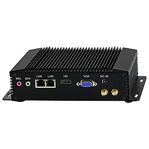 HUNSN Industrial Computer, Fanless Mini PC, Embedded IPC, N3510 N3520, Windows 11 / Linux Ubuntu, BM18, Watchdog, GPIO, WOL, SIM Slot, 2 x LAN, 2 x RS232 422 485, 8G RAM, 128G SSD