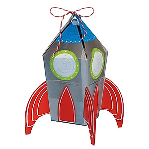 amscan Blast Off Birthday Favor Box | 5 1/2" x 2" | Multicolor - 8 Pcs.