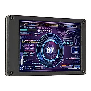 Cryfokt Computer Temp Monitor, 320x480 3.5in Screen PC Temperature Display Clear Image Stepless Brightness IPS USB for PC