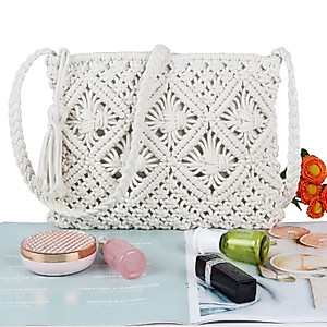 LUI SUI Women’s Handwoven Crossbody Purse Summer Beach Clutch Purses Woven Handmade Shoulder Handbag