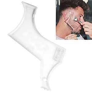 Beard Shape up Tool,for Use with Beard Trimmer or Razor,Beard Shaper Tool (Transparent)