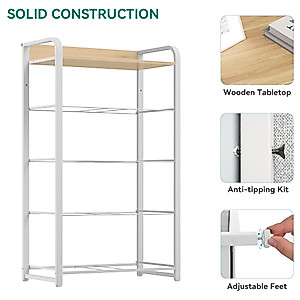 YITAHOME 5 Drawers Fabric Dresser, Storage Tower Organizer Unit for Bedroom, Living Room & Closets - Sturdy Steel Frame, Wooden Top