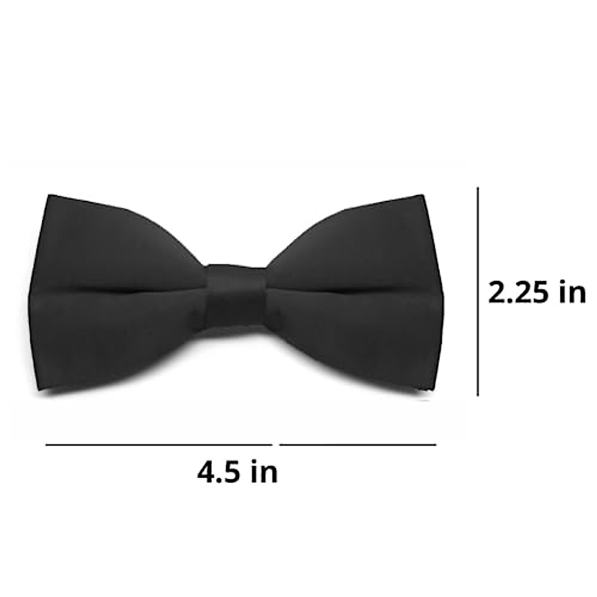 tiemart Men's Pre-Tied Clip-On Bow Tie (Black)