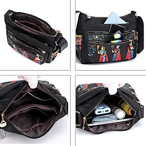 Collsants Small Nylon Crossbody Bag Everyday Purse for Women Travel Shoulder Bag Multi Pocket (zb)