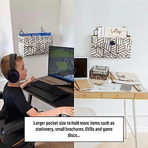 HZZTY BRNY 2pcs Large Wall Hanging Storage Bag, Door Closet Linen Fabric Pockets Organizer, Waterproof for Living Room Bedroom Bathroom Kitchen Office RV Camper with Hooks White