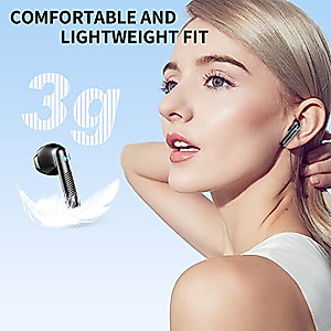 Wireless Earbud, Bluetooth 5.3 Headphones Deep Bass Stereo Bluetooth Earbud with HD Mic, Wireless Headphones in Ear Dual LED Display, IP7 Waterproof, USB-C Charging Case, 40H Playtime Ear Buds [2022]