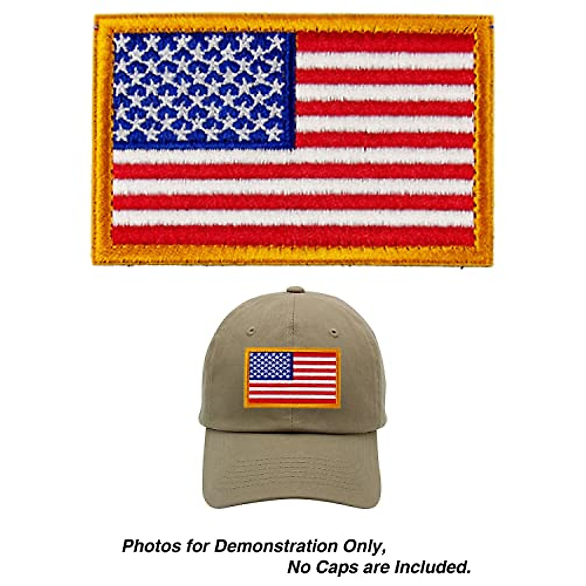 Tactical Patches of USA US American Flag, with Hook and Loop for Backpacks Caps Hats Jackets Pants, Military Army Uniform Emblems, Size 3x2 Inches