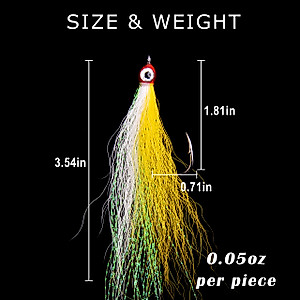 Streamer Flies for Fly Fishing, Classic Clouser Minnow Fishing Flies Streamers Fly Fishing Lures for Trout Bass Saltwater Freshwater (Yellow, 10Pcs)