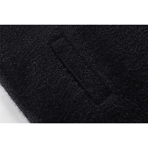 Men's Zip Up Long Cardigan Sweater Open Front Hooded Knitted Cardigans Winter Warm Longline Slim Fit Knit Coat (Black,4X-Large)