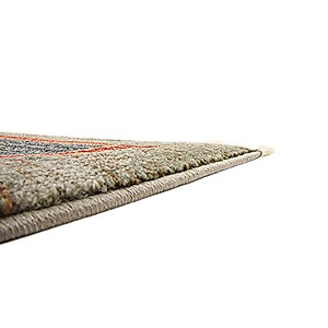 Unique Loom Fars Collection Modern Medallion Tribal Design with Natural Hues Area Rug, 9 ft x 12 ft, Light Blue/Navy Blue