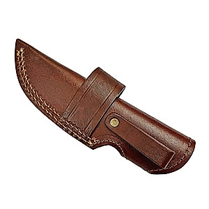 9" Long Handmade Leather Sheath For Fixed Blade Knife. Fits up to 5"—5.5” cutting blade knife.