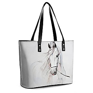 Womens Handbag Horse Animal Leather Tote Bag Top Handle Satchel Bags For Lady
