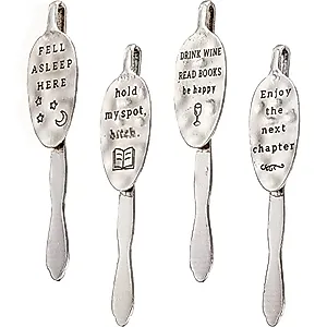 4 Piece Spoon Bookmarks Fell Asleep Here Bookmarks Funny Bookmarks Unique Bookmarks Elastic Bookmarks Teacher Bookmarks Vintage Bookmarks