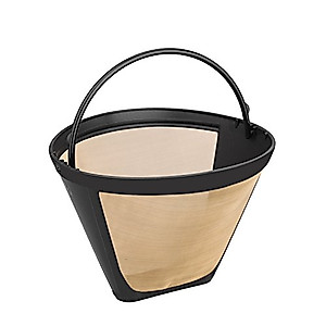 Gold Coffee filter - Permanent Reusable #4 Cone Shape metal Coffee Filter Compatible with Ninja CFP301 CFP201 Coffee Accessories - Cone Shape Coffee Filter 4 - 1PCs