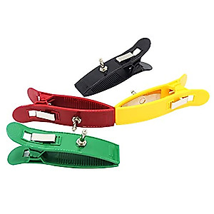 Electrodes Multiple Color Limb Clamp,Universal ECG/EKG Reusable Adapter Nickel Limb Clamp Electrodes, Both 4.0 and 3.0mm Adult Size (4pcs/Set)