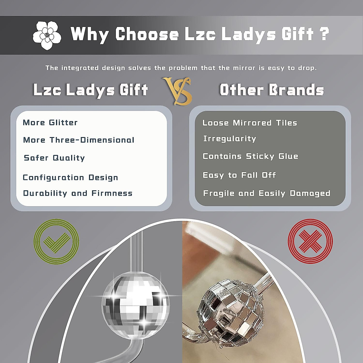 16PCS Disco Party Decorations, Mini Disco Ball Decor Reusable Straw, 70s Disco Ball Straws for Bachelorette Party Decorations Birthday Supplies (Silver)