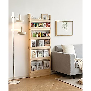 Heehee Solid Wood Bookshelf Bookcase Book Shelf Organizer for Books, Toy Storage Bookshelf Rack Wall for Kids and Adults (Width 23.6in (60CM))