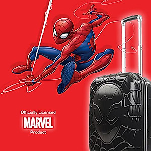 FUL Marvel Spider-Man 25 Inch Rolling Luggage, Molded Hardshell Suitcase with Wheels, Black