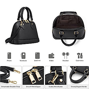 Bagsure Women Fashion Handbags, Handbags for Women, Tote Bag Shoulder Bag Top Handle Satchel Purse Set 4pcs (black)