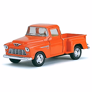 KiNSMART 1955 Chevy STEPSIDE Pick-Up 5" 1:32 Scale Die Cast Metal Model Toy Truck Orange