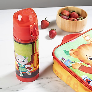 Daniel Tiger 13 oz Insulated Water Bottle with Latching Lid - Easy to Use for Kids - Reusable Spill Proof & BPA-Free, Keeps Drinks Cold for Hours, Fits in Lunch Boxes & Bags, Fun XMAS Gift for School