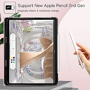 Fintie Folio Case for iPad Pro 12.9" 6th Generation 2022, Multi-Angle Smart Stand Cover w/Pencil Holder & Pocket, Also Fit iPad Pro 12.9 2021 5th & 2020 4th & 2018 3rd Gen, Dreamy Marble