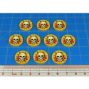 LITKO Dark Fantasy RPG Accessories Bloody Skull Game Piece Tokens Compatible with Mork Borg (10)