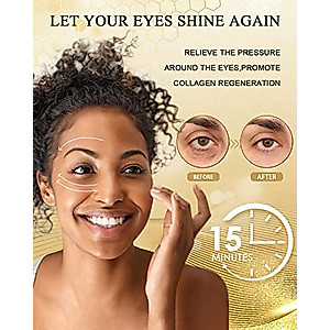 BeMyLady 24K Under Eye Masks, 8 PCS Eye Lines & Moisturizing Eye Patches for Eye Care, Nourishing, Improving Eye Bags, Dark Eye Circles, Reduce Wrinkles and Fine Lines Under Eye