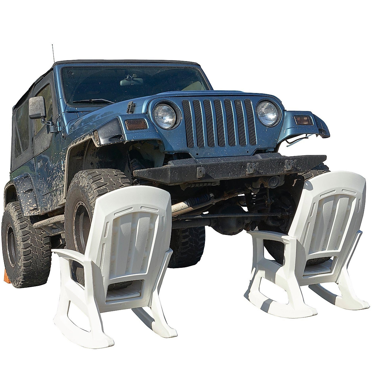 Semco Plastics Rockaway Heavy Duty Polyethylene All Weather Outdoor Rocking Chair with Backrest and Armrests for Porch, Deck and Patio, Green