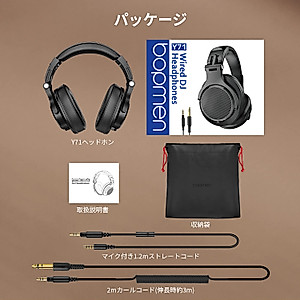 bopmen Over Ear Headphones - Wired Studio Headphones with Shareport, Foldable Headsets with Stereo Bass Sound for Monitoring Recording Keyboard Guitar Amp DJ Cellphone, Black