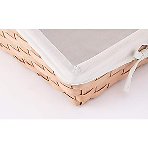 Wooden Angled Display Basket with Fabric Liner for Storage and Display