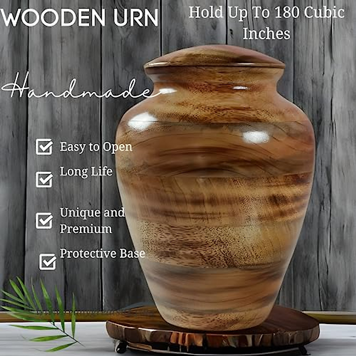 Cremation Memorial Urns for Human Ashes Adult Male Female Urns Box and Casket for Ashes Men Women Child Large Burial Funeral Urns for Ashes (A)