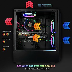 Periphio Chimera Prebuilt RGB Gaming Computer | Intel Six Core i5-10400 4.3GHz | GeForce RTX 3050 8GB | 16GB DDR4 RAM | 500GB NVMe M.2 SSD + 1TB HDD | Windows 10 Gaming PC | 5G-WiFi + Bluetooth 5.0
